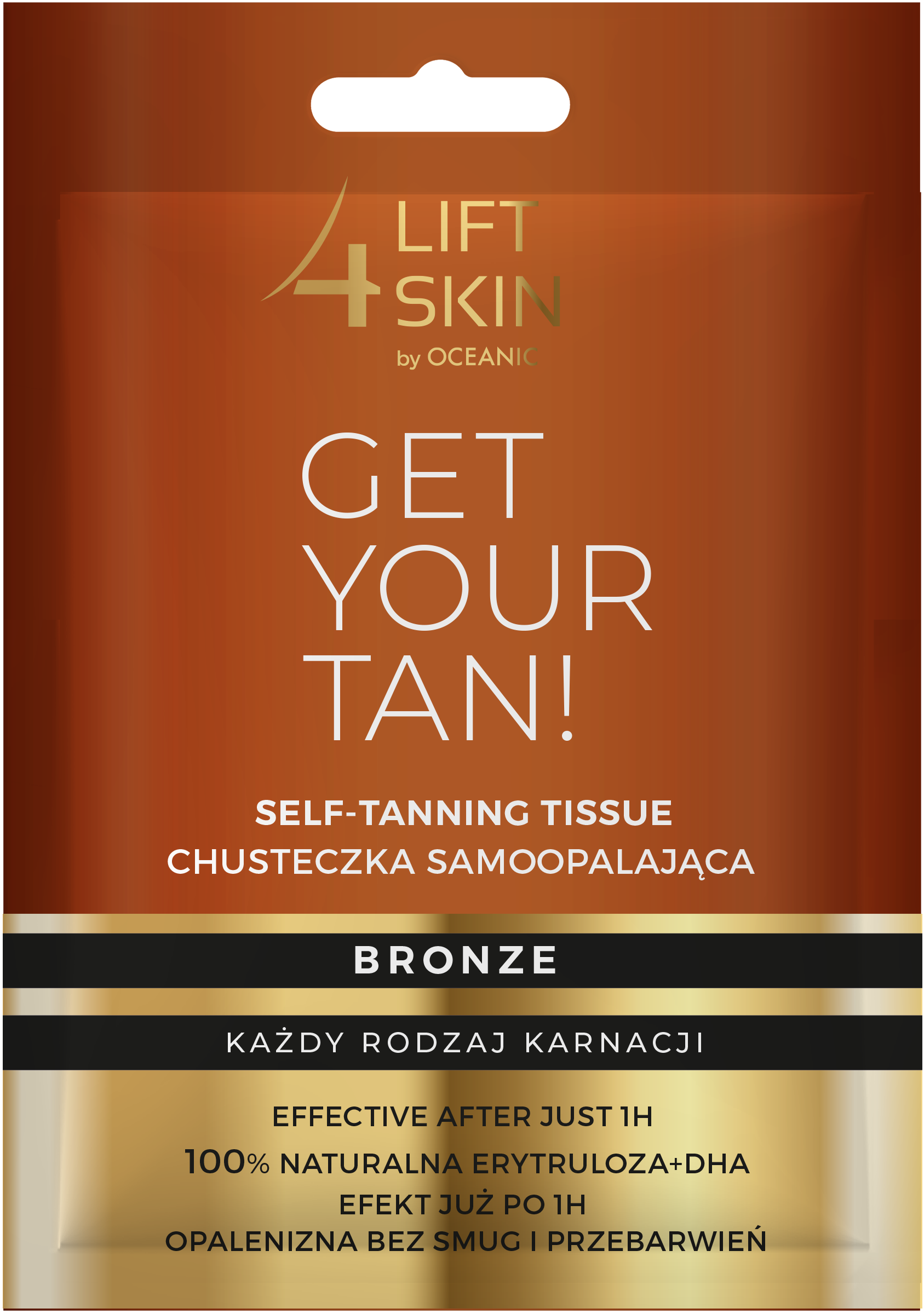 Lift4Skin, Get Your Tan!, Self-tanning Tissue (Chusteczka samoopalająca ... Lift4Skin, Get Your Tan!, Self-tanning Tissue (Chusteczka samoopalająca ...