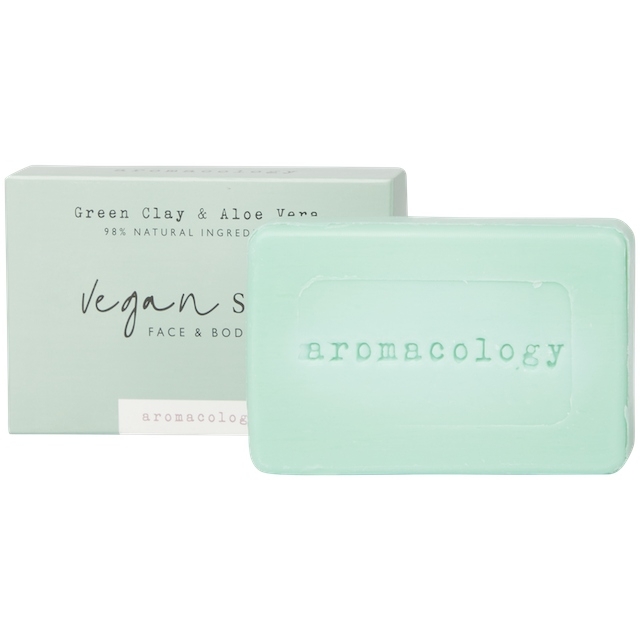 Action Aromacology Green Clay And Aloe Vera Face And Body Vegan Soap