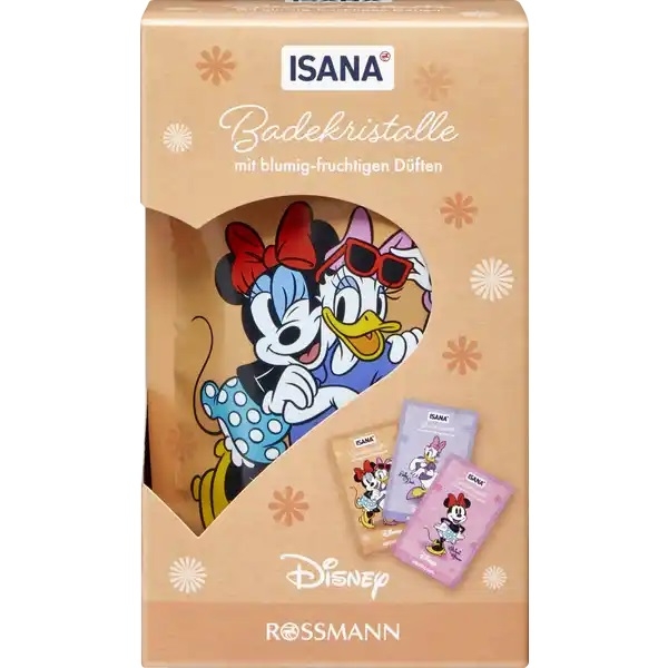 Isana, Isana x Disney, Badekristalle mit blumig-fruchtigen Düften ... Isana, Isana x Disney, Badekristalle mit blumig-fruchtigen Düften ...